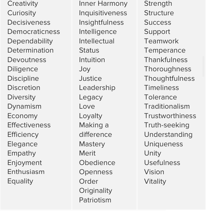 Values – my happy life project